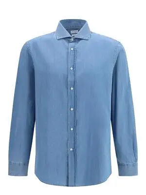 Brunello Cucinelli Cotton Denim Shirt - Blue