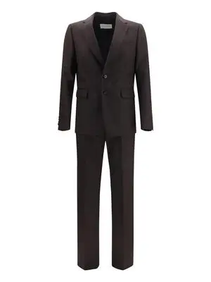 Dries Van Noten Chevron Wool Suit - Brown
