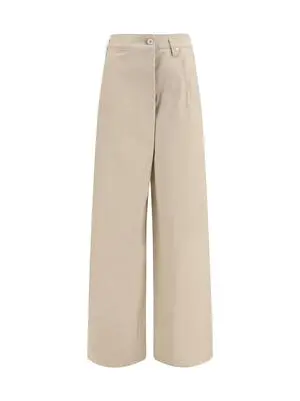Brunello Cucinelli Cotton Loose Wrap Pants With Monili - Cream