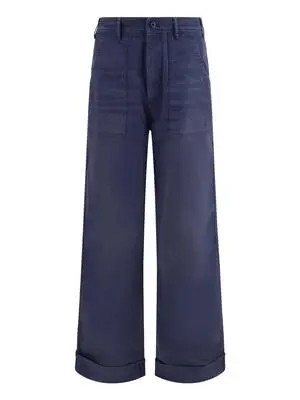 Acne Studios Organic Cotton Twill Wide-leg Pants - Blue