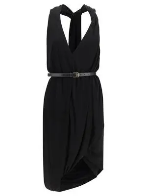 Loewe Draped Viscose Dress - Black