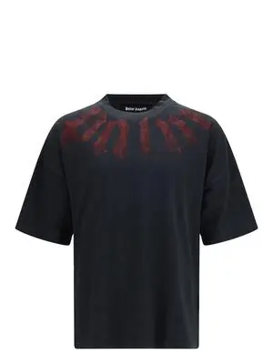 Palm Angels Big Neck Logo T-shirt - Black