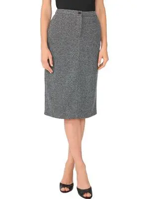 Halogen Textured Midi Pencil Skirt - Black Multi