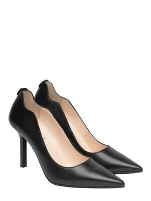 NEROGIARDINI Scalloped Leather Pumps - Black
