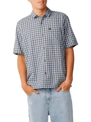 Rip Curl Classic Surf Check Short Sleeve Cotton Button-up Shirt - Light Navy
