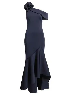 Eliza J Ruffle One-shoulder Gown - Navy
