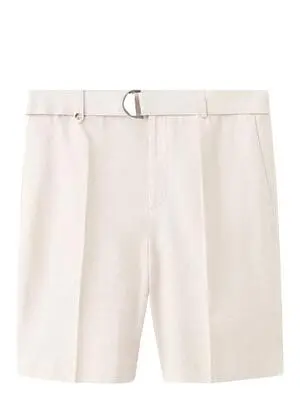 Mango Belted Bermuda Shorts - Ecru