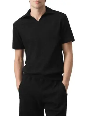 Mango Regular Fit Cotton Polo Shirt - Black