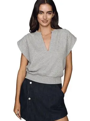 NATION LOS ANGELES Lenon Cotton Sweatshirt - Heather Grey