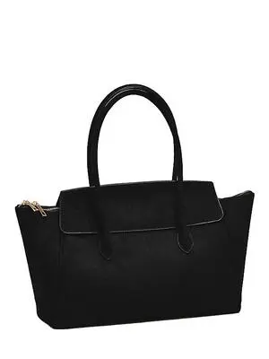 Anthropologie Structured Foldover Satchel Black
