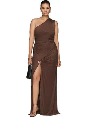 AFRM Swezey One-shoulder Maxi Dress - Brown