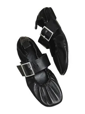ALOHAS Sarea Leather Ballet Flats - Black