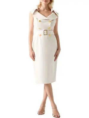 MARCIANO Jasmine Belted Sleeveless Blazer Dress