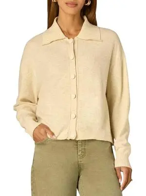Wit & Wisdom Collared Snap Front Cardigan - Cream