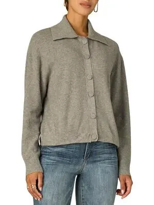 Wit & Wisdom Collared Snap Front Cardigan - Grey
