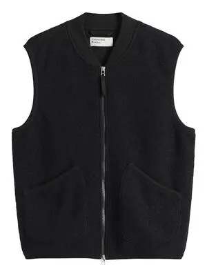 Universal Works Wool Fleece Zip Waistcoat - Black