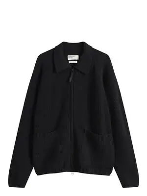 Universal Works Eco Wool Zip Cardigan - Black