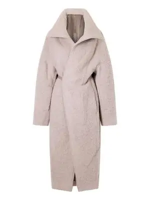 Rick Owens Dracucollar Belted Alpaca And Virgin Wool-blend Coat - Blush