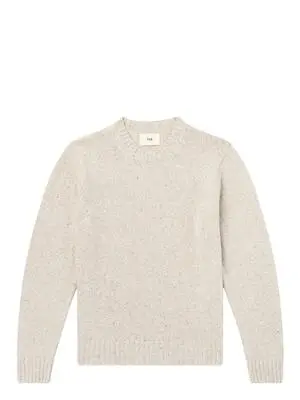 Folk Chain Mélange Wool-blend Sweater - Neutrals