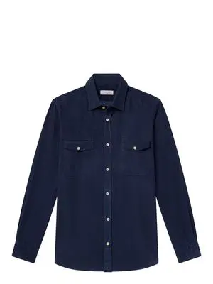 Boglioli Cotton-corduroy Shirt - Navy