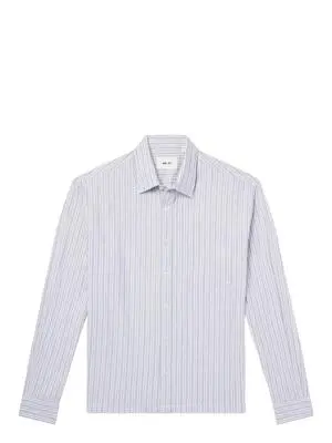 Nn07 Deon Herringbone Organic Cotton Shirt - Blue