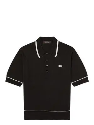 WALES BONNER Blessings Logo-embroidered Merino Wool Polo Shirt - Brown