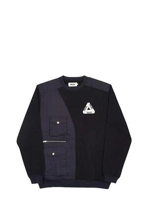 PALACE Patchwork Crewneck Sweatshirt - Black
