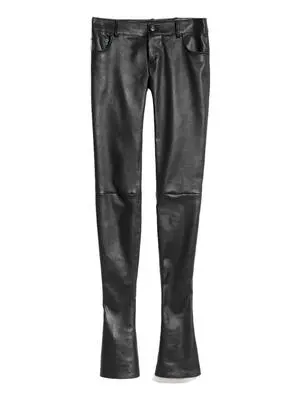 Gucci Lightweight Stretch Leather Pants With Flared Hem - Black