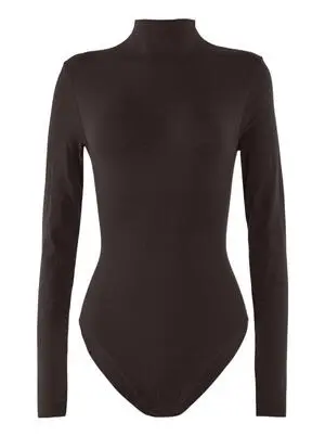 Wolford WOLFORD Skin Contour High-Neck Bodysuit Brown