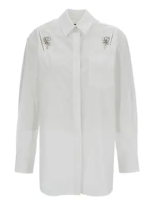 Simone Rocha Embellished Cut-out Shirt - White