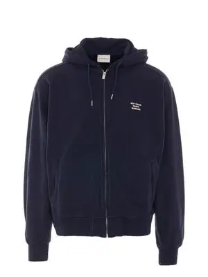 Drole De Monsieur Drôle De Back Logo Zip-up Hoodie - Blue