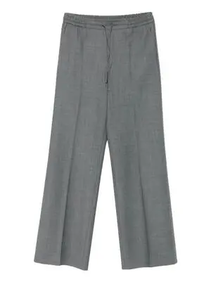 BERWICH Wide-leg Elasticated Drawstring Trousers - Grey