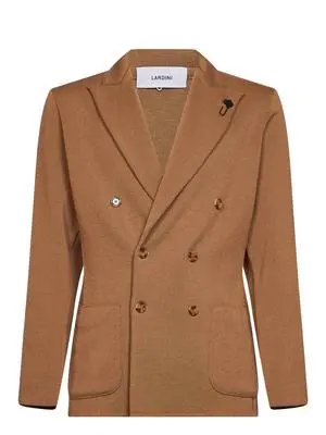LARDINI Double-breasted Blazer With Notched Lapel - Brown
