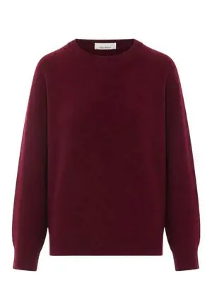 LISA YANG Lisa Yang Crew Neck Long Sleeve Sweater Deep Fuchsia