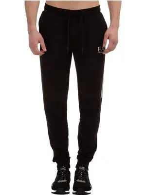 EA7 Side-stripe Track Pants - Black