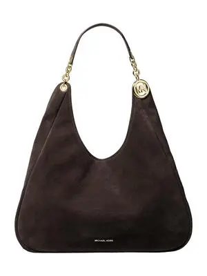 Michael Kors Large Suede Shoulder Bag Brown