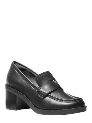 Michael Kors Jennings Leather Loafer Pumps - Black