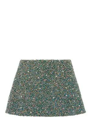 CLIO PEPPIATT Ayla Embellished Mini Skirt - Green