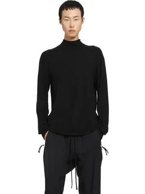 THOM KROM Cashmere-blend Knit Mock Neck Sweater - Black