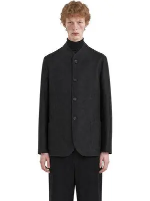 HARRIS WHARF LONDON HARRIS WHARF LONDON Nehru Jacket In Light Pressed Wool