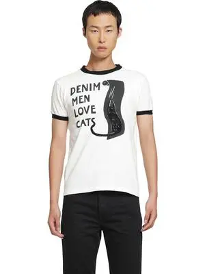 Kapital Denim Love Cats Ringer T - White