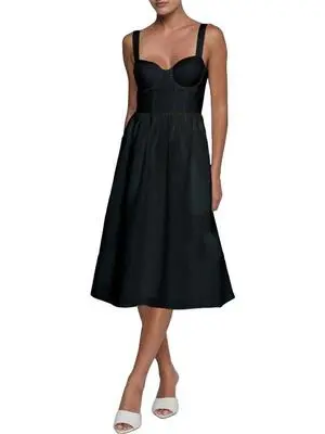 L'Agence Tiani Bustier Midi Dress - Black
