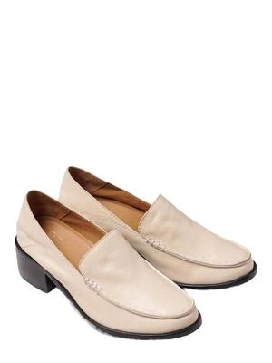 Beek Owl Loafer With Block Heel - Eggshell