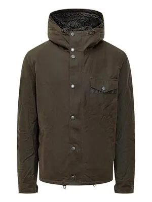 BARBOUR INTERNATIONAL Waxed Cotton Hooded Jacket - Olive