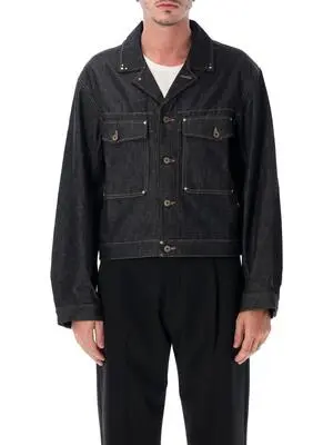 LEMAIRE Studded Denim Trucker Jacket - Slate