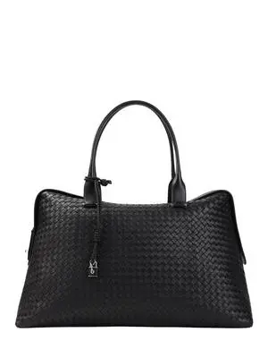 BOTTEGA VENETA Bottega Veneta Unisex Leather Duffle Handbag With Adjustable Carry