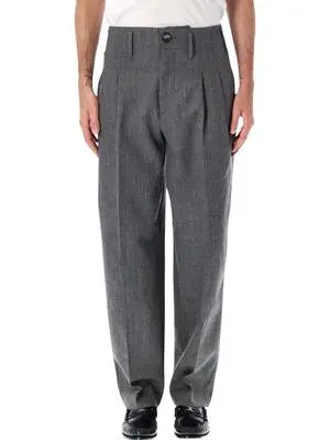 AMI Paris Pleated Virgin Wool Trousers - Grigio