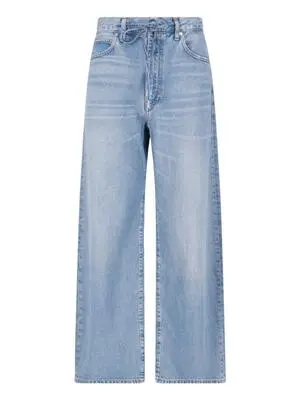 FRAME FRAME High-Rise Wide-Leg Jeans In Washed Denim Light Blue