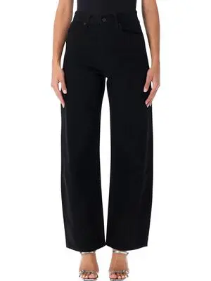 FRAME FRAME High-Rise Wide-Leg Jeans In Washed Denim Nero
