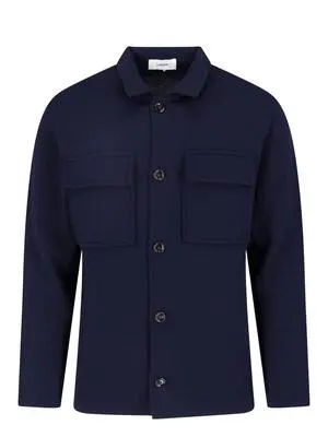 LARDINI Knit Shirt Jacket - Blue